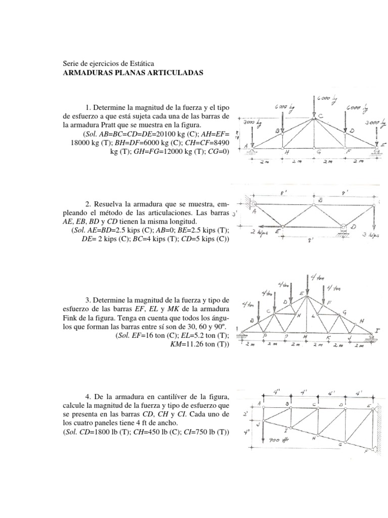 Ejercicios de Armaduras | PDF