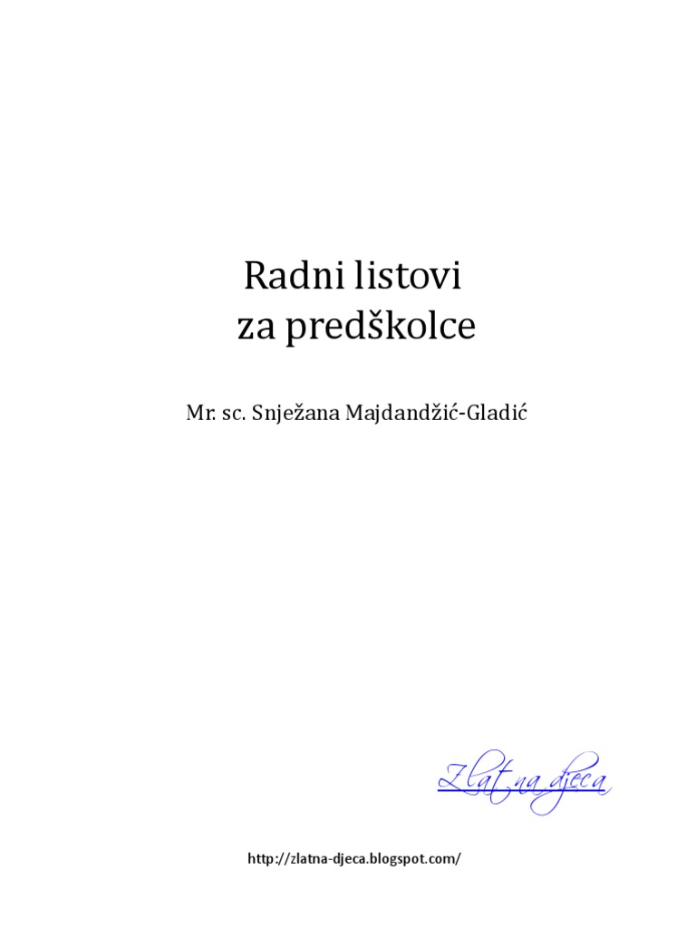 Radni Listovi Za | PDF