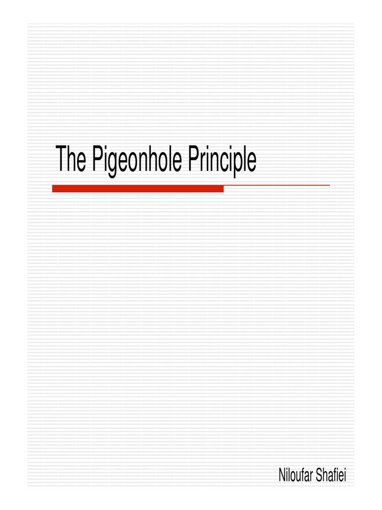 The Generalized Pigeonhole Principle: Applications and Examples of This ...