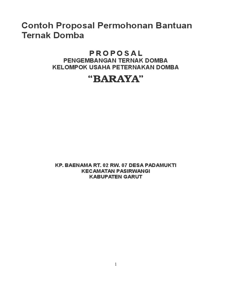 Proposal Domba Garut | PDF