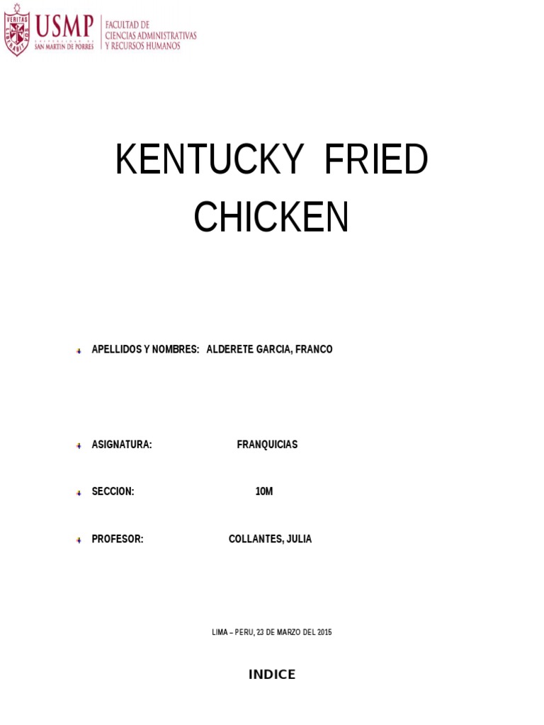 Kentucky Fried Chicken | PDF | Calidad (comercial) | Alimentos