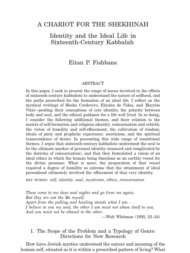 Eitan P. Fishbane - A Chariot For The Shekhinah Identity and The Ideal ...