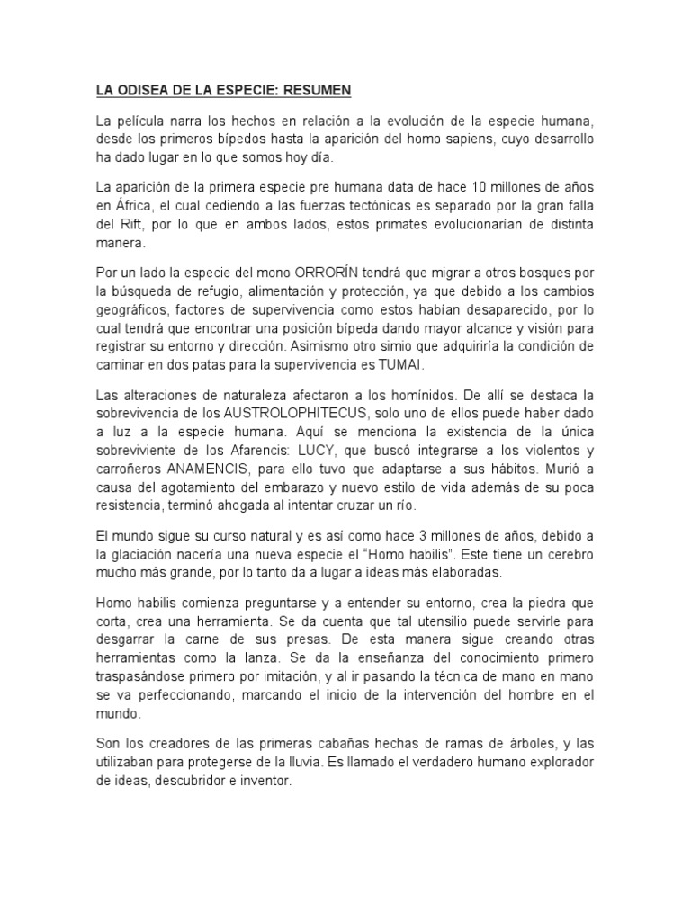 La Odisea de La Especie | PDF | Homo | Homo Sapiens