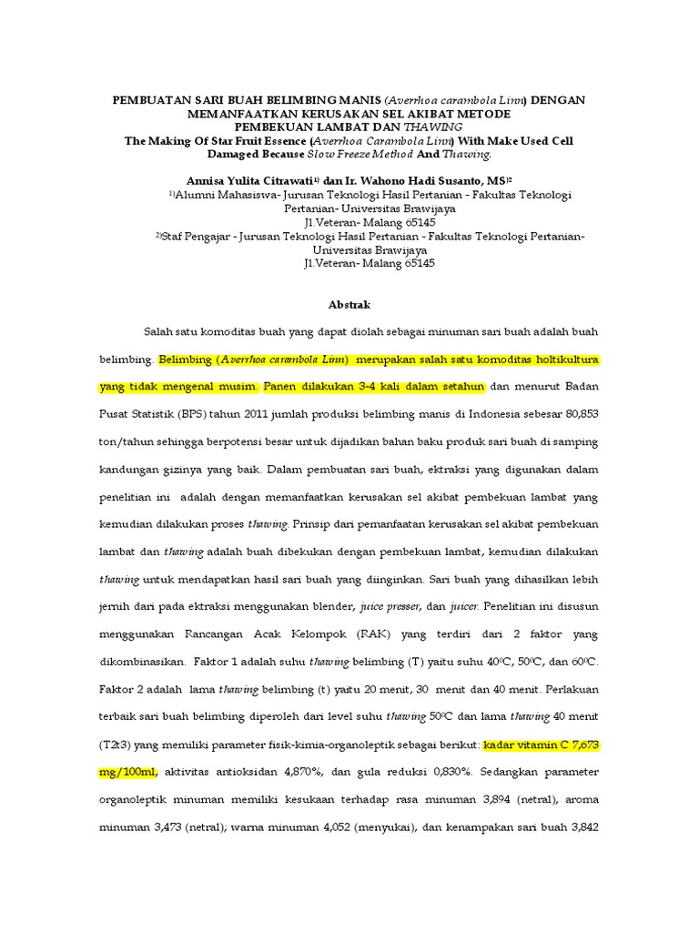 Sari Belimbing: Metode Pembekuan Lambat | PDF | Sains & Matematika