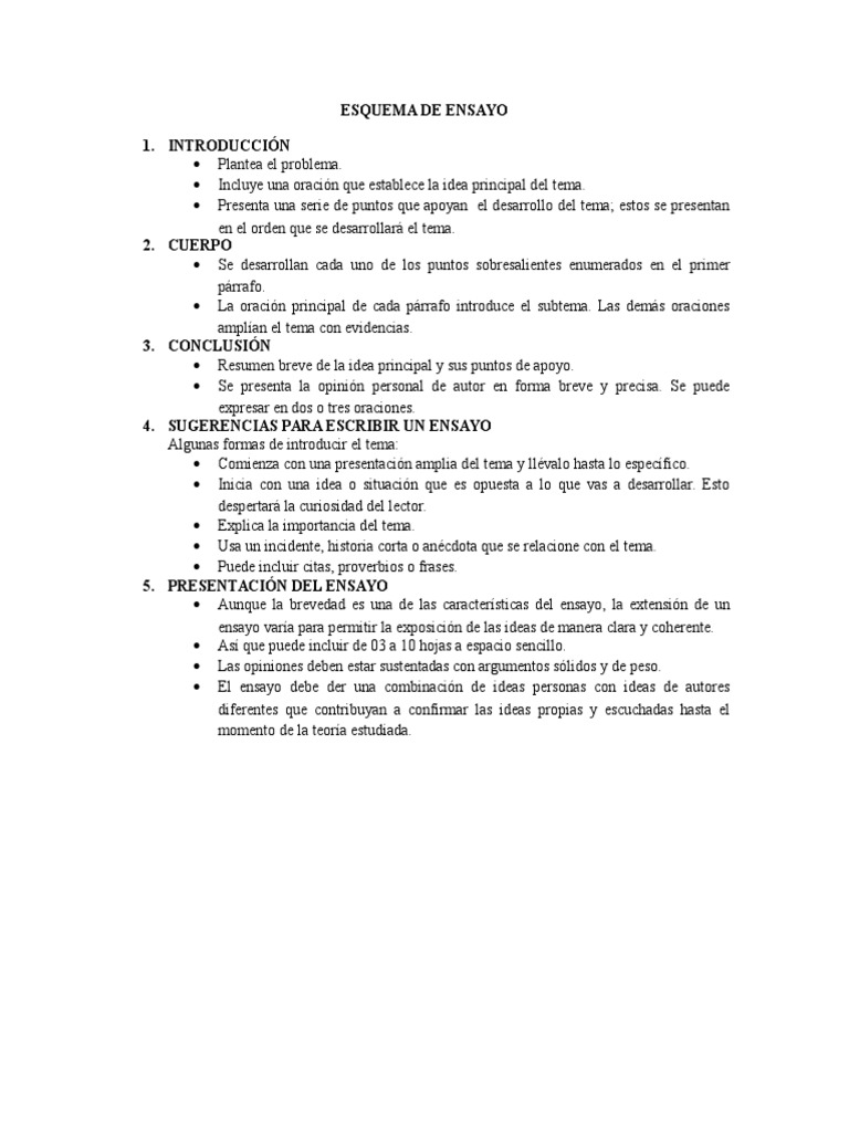 Esquema de Ensayo | PDF | Ensayos | Epistemología