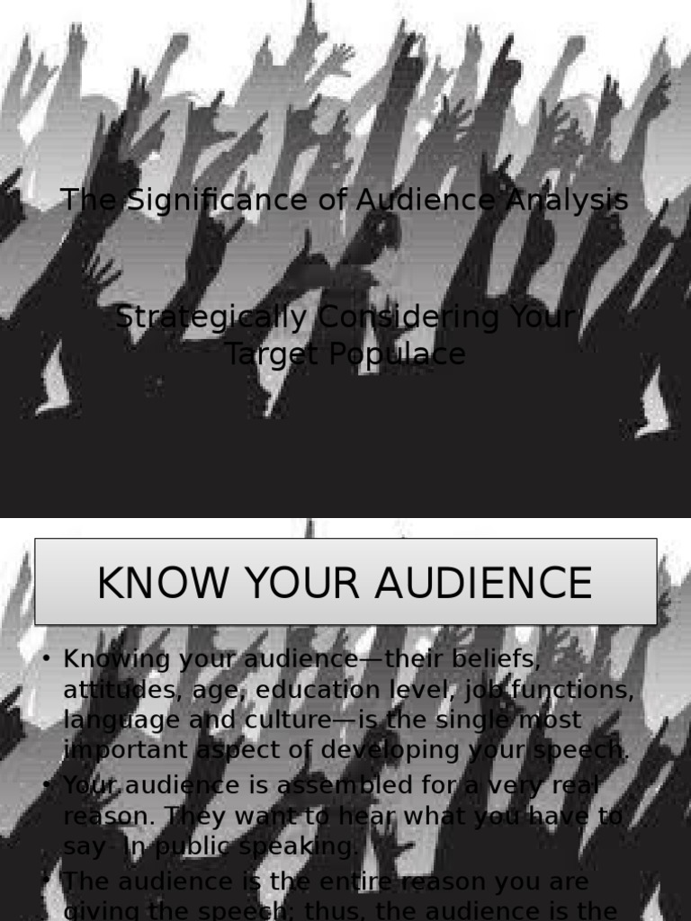 The Significance of Audience Analysis | PDF | Nonverbal Communication ...