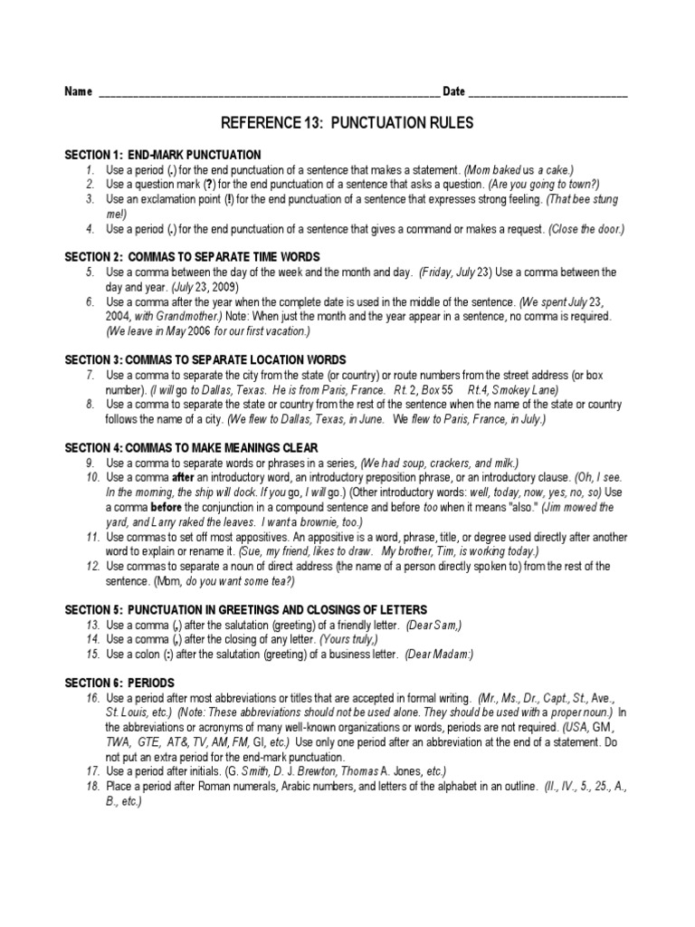 Shurley English Punctuation Rules | PDF | Comma | Acronym
