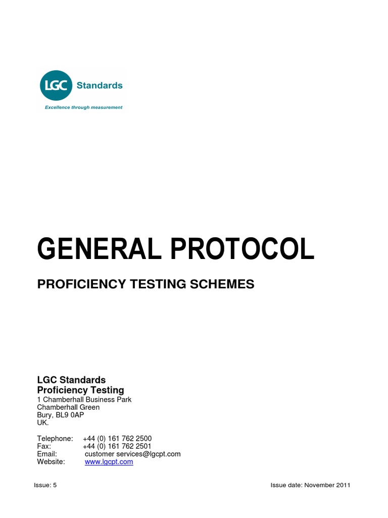 LGC Standards Proficiency Testing - General Protocol | PDF | Robust ...