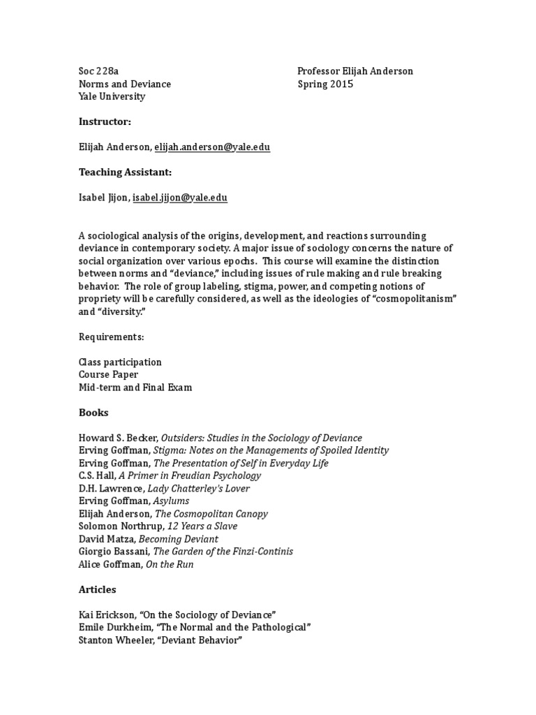 Norms and Deviance | PDF | Deviance (Sociology) | Social Stigma