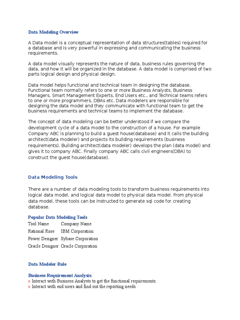 Data Modeling DW Concepts | PDF