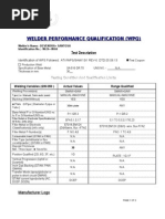 Welder Performance Qualification-Interactive Form QW-484A | PDF ...