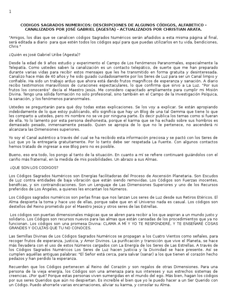 Códigos Sagrados Numéricos y su Uso | PDF | Telómero | Alma