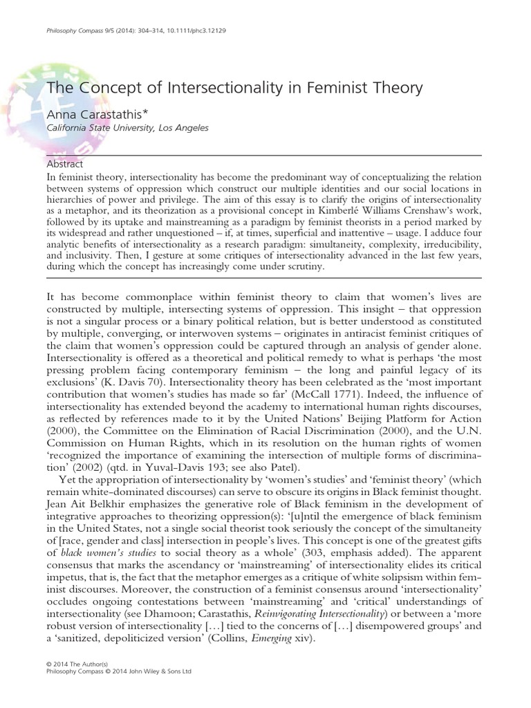 Concept of Intersectionality | PDF | Intersectionality | Feminist Theory