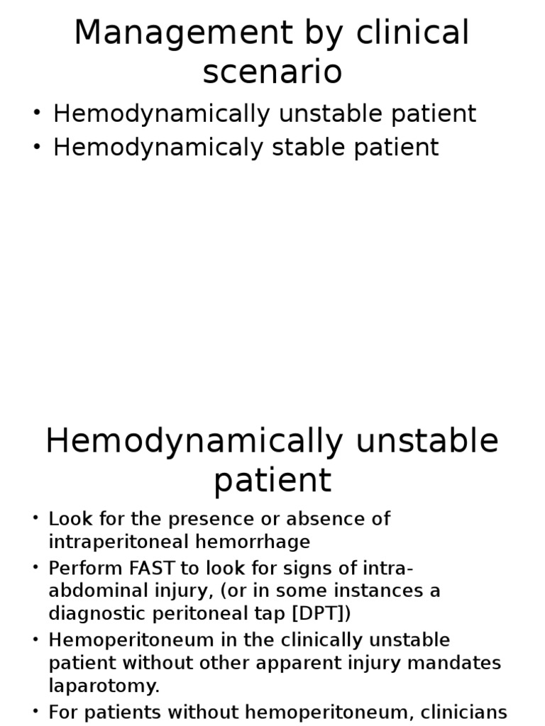 Hemodynamically Unstable Patient - Hemodynamicaly Stable Patient | PDF