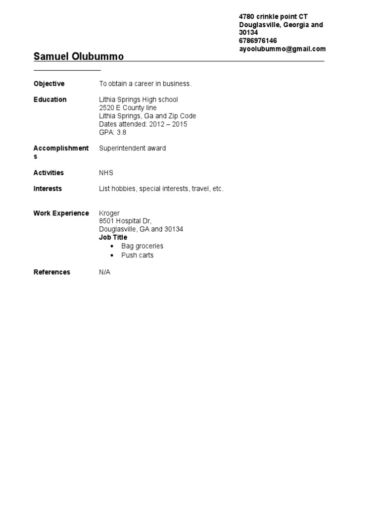 Samuel Olubummo Business Career Resume | PDF