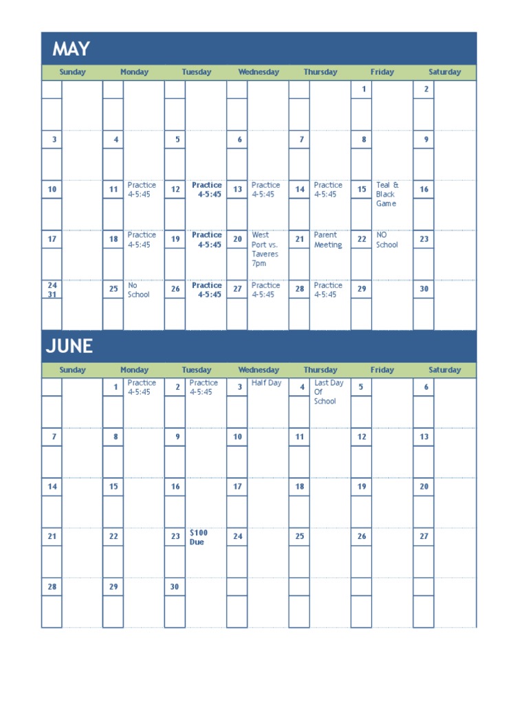 Varsity Calendars | PDF