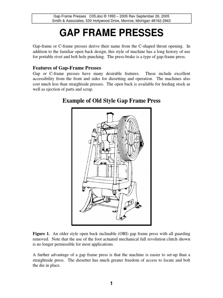 Gap Frame Presses | PDF | Structural Steel | Steel