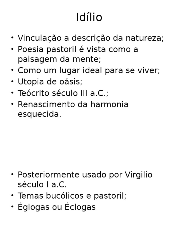Idílio Poesia Dramatica e Poesia de Circustancia | PDF | Virgílio ...
