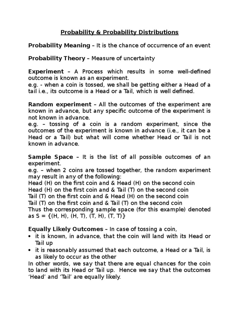 Probability & Prob. Distributions | PDF | Probability Distribution ...
