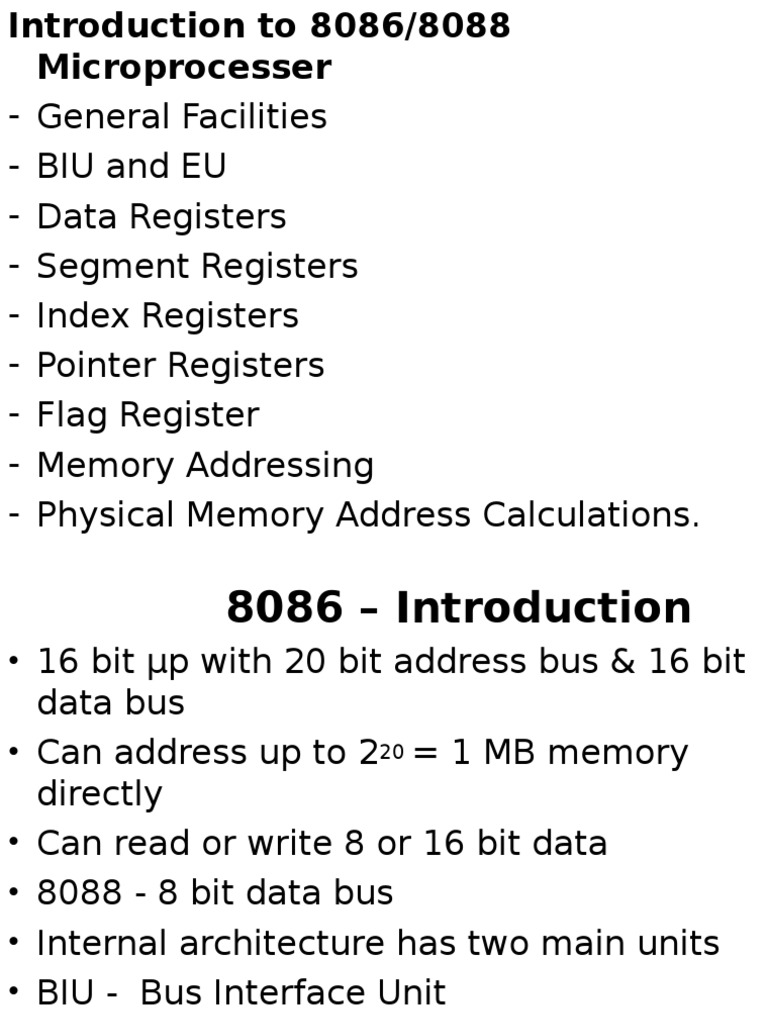 An Introduction to the Architecture and Memory Addressing Modes of the ...