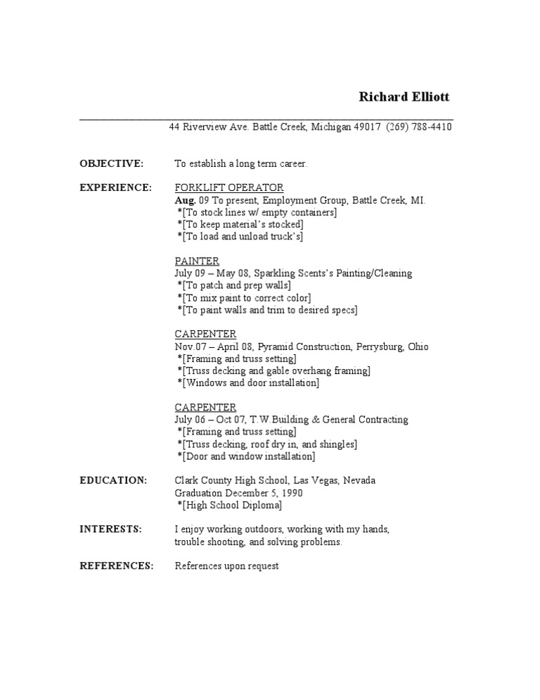 Skilled Trades Career Profile | PDF