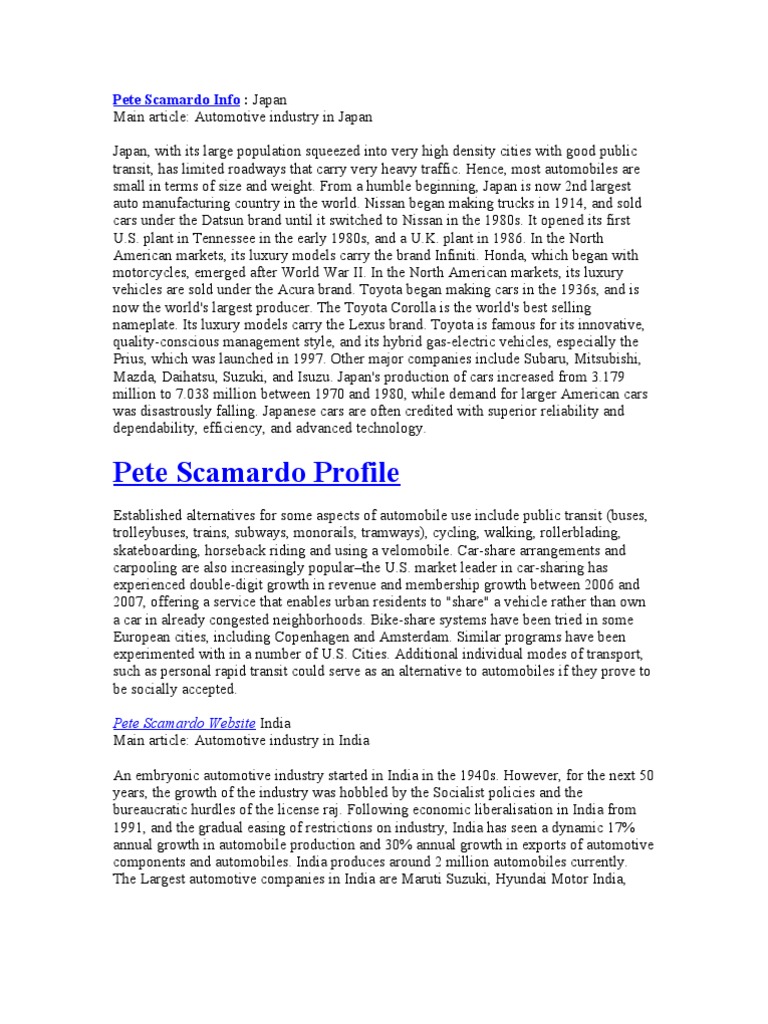 Pete Scamardo | Download Free PDF | Private Transport | Car