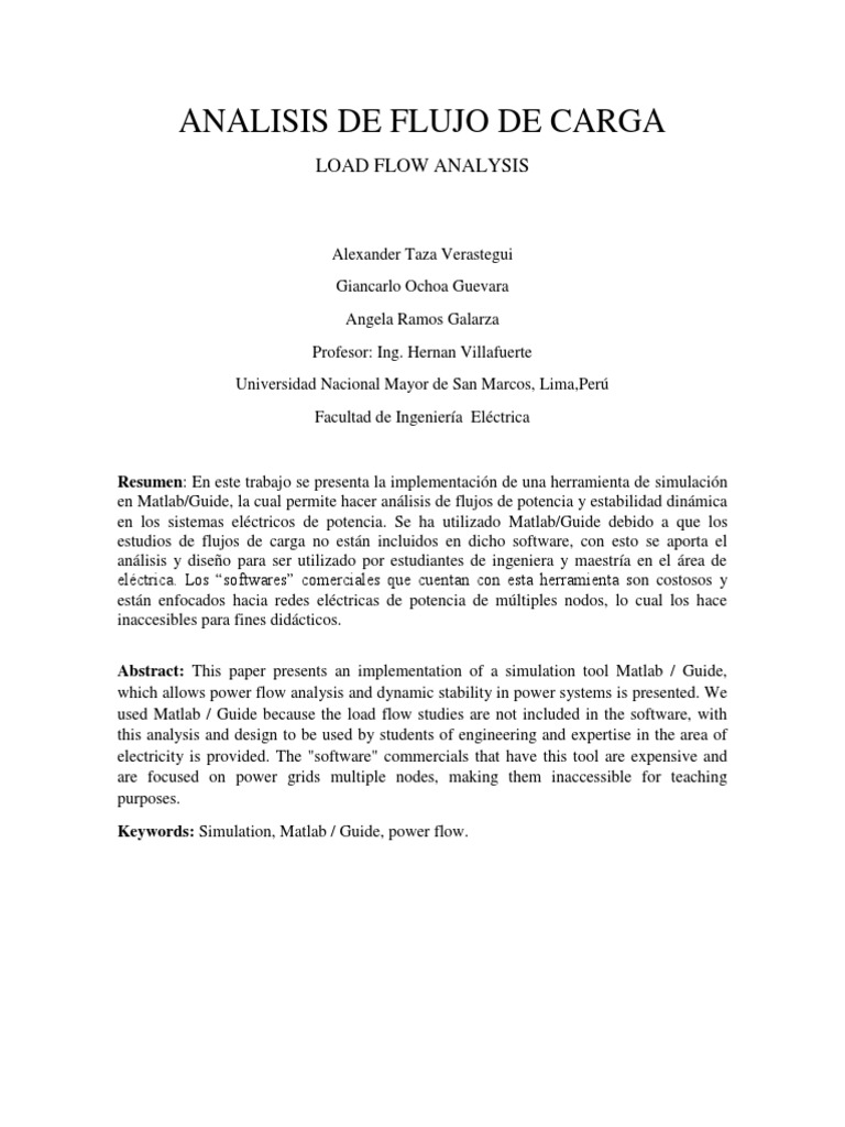 Load Flow Analysis With Newton Raphson Method | PDF | Energia electrica | Matlab