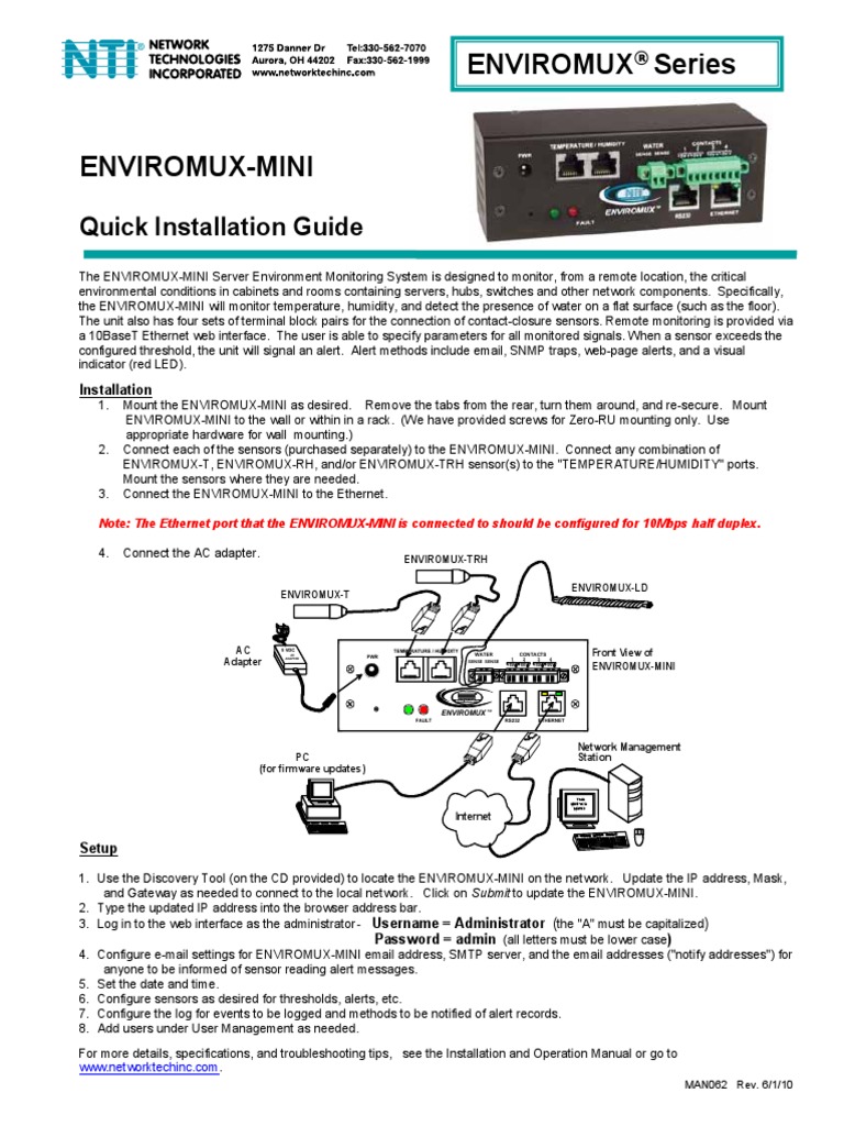 Enviromux Series: Quick Installation Guide | Download Free PDF | Email ...