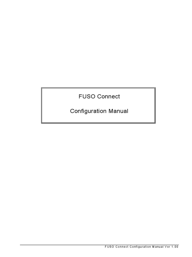 FUSO Connect Configuration Guide | PDF | Ip Address | Internet Protocols