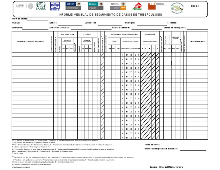 02-Formato Seguimiento Tuberculosis | PDF