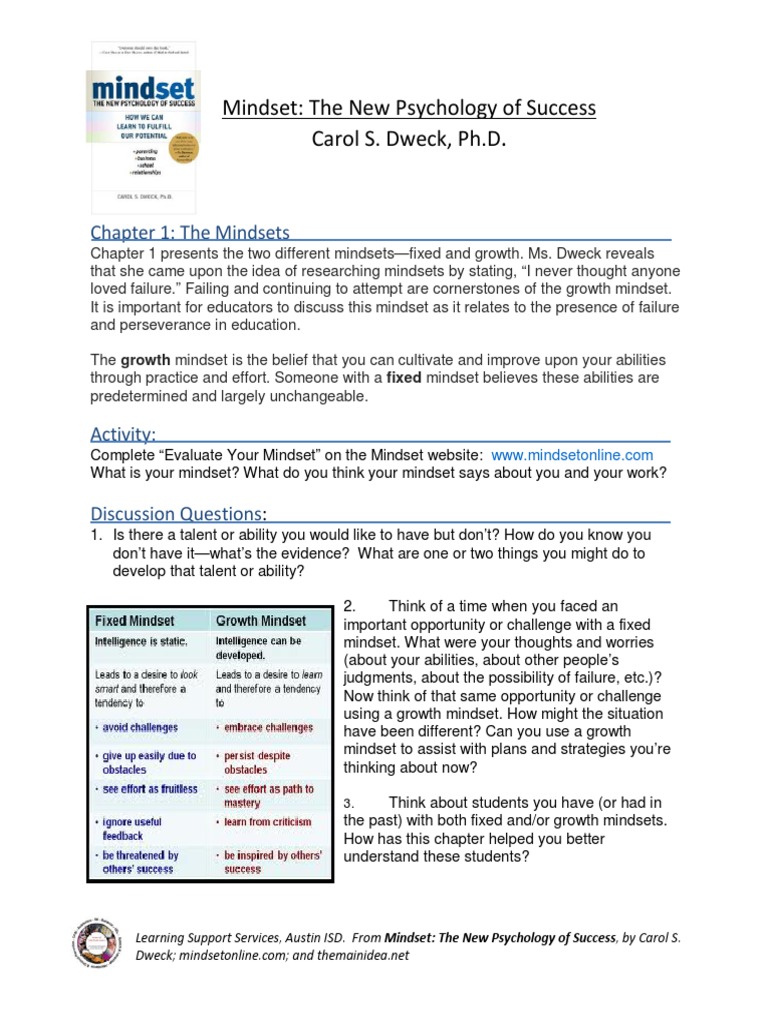 Mindset Book Study | PDF | Mindset | Leadership