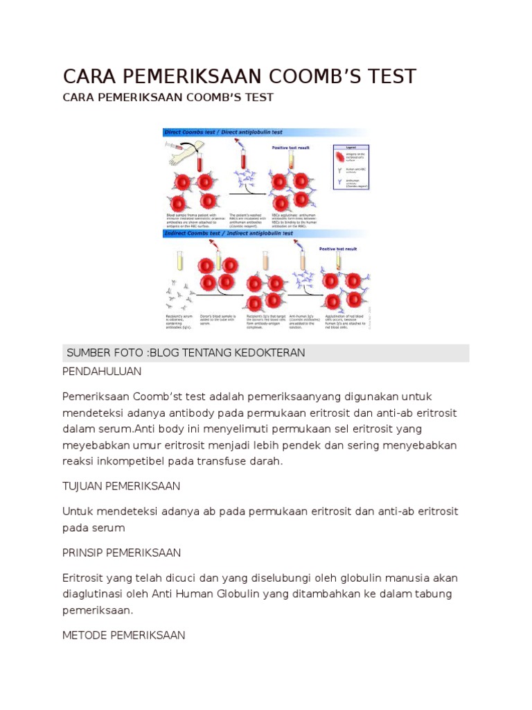 Cara Pemeriksaan Coomb | PDF