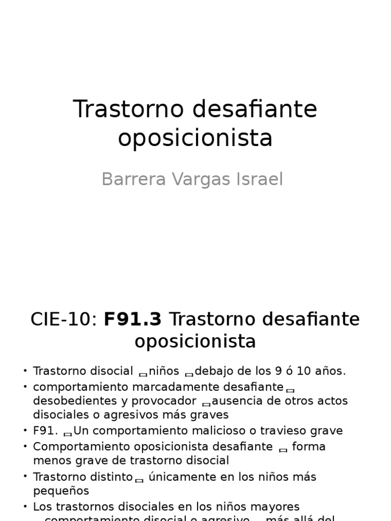 Desafiante Oposicionista | PDF | Adultos | Esquizofrenia