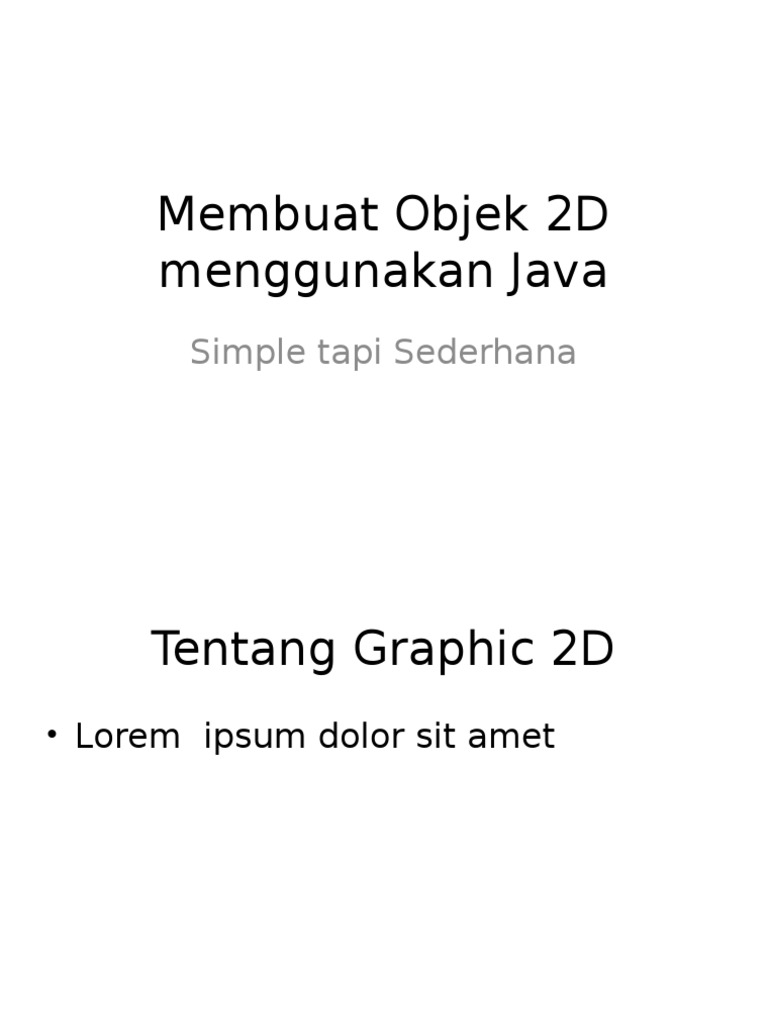 Membuat Objek 2D Menggunakan Java | PDF