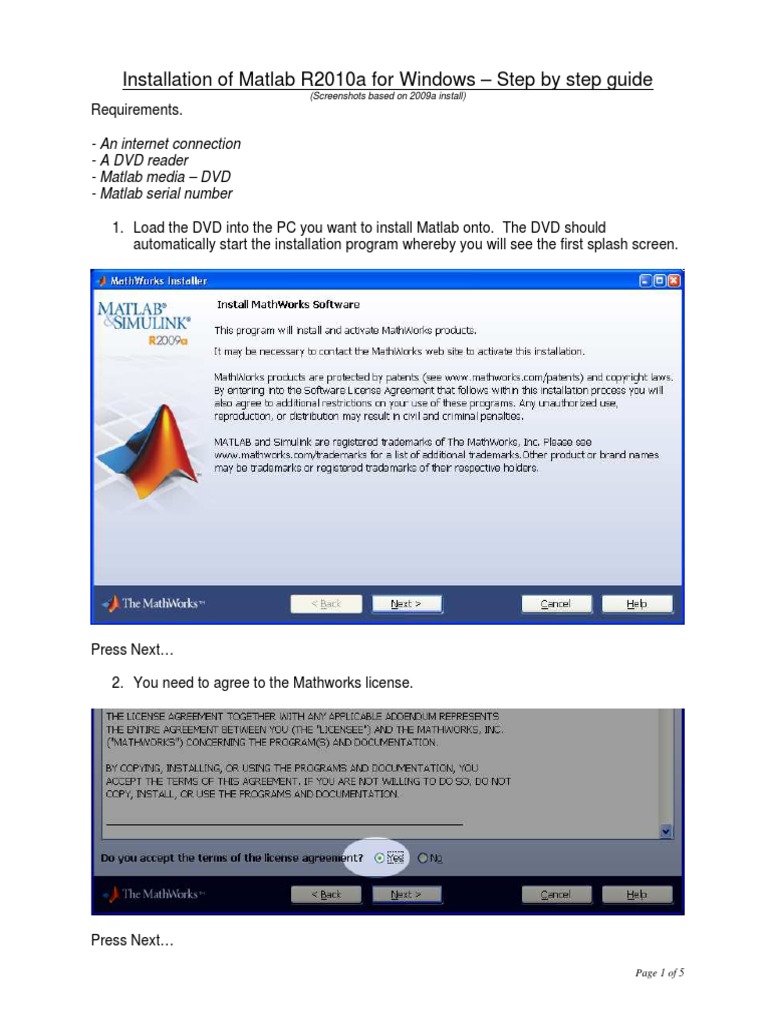 Installation of Matlab R2010a For Windows - Step by Step Guide | PDF | Games & Activities ...