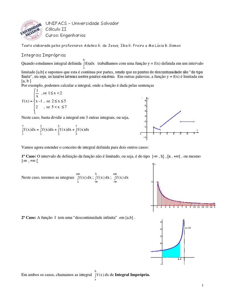 Integrais Improprias | PDF | Integrante | Cálculo