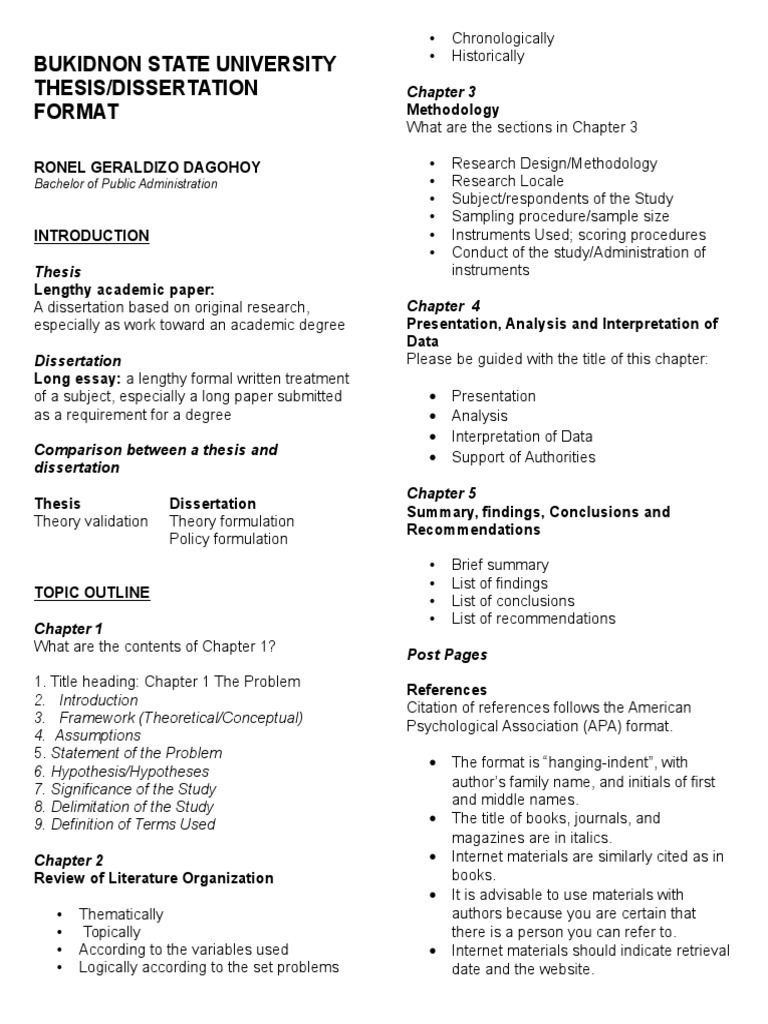 BSU Thesis/Dissertation Format Guide | PDF | Correlation And Dependence ...
