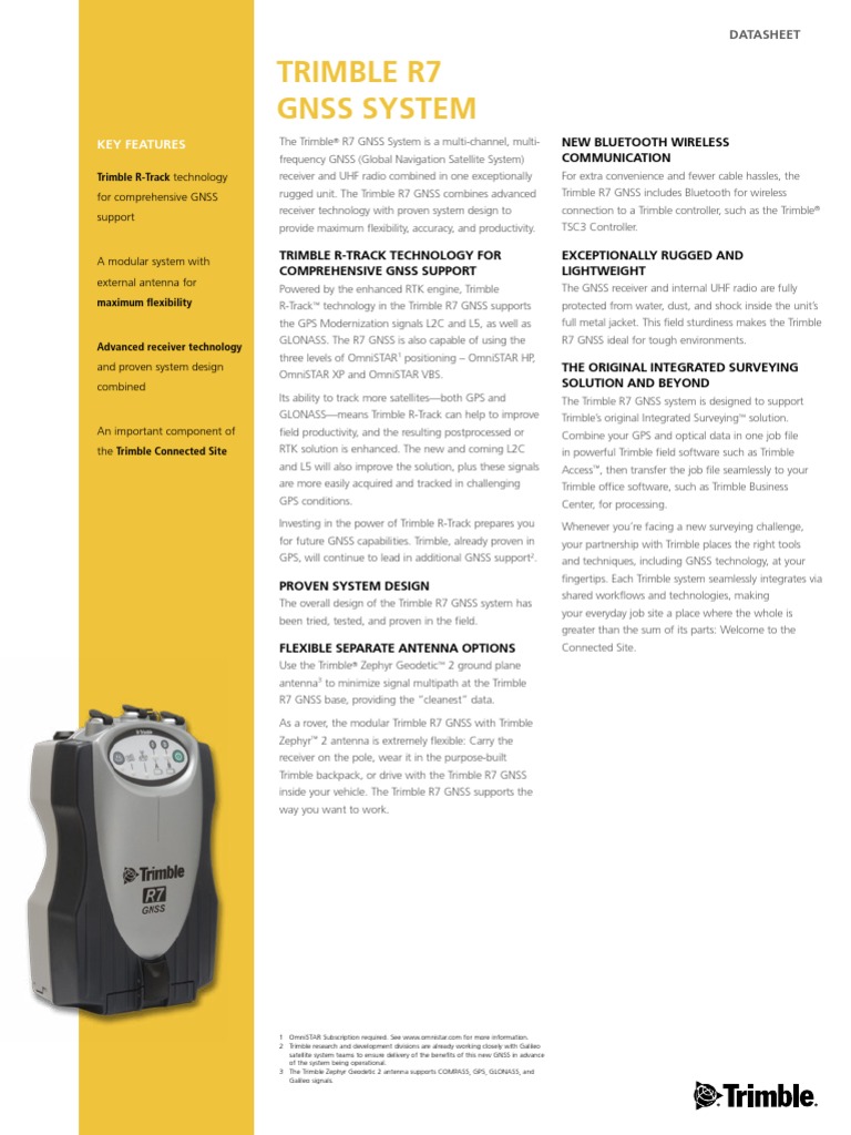 Trimble R7 GNSS Datasheet | PDF | Global Positioning System | Surveying