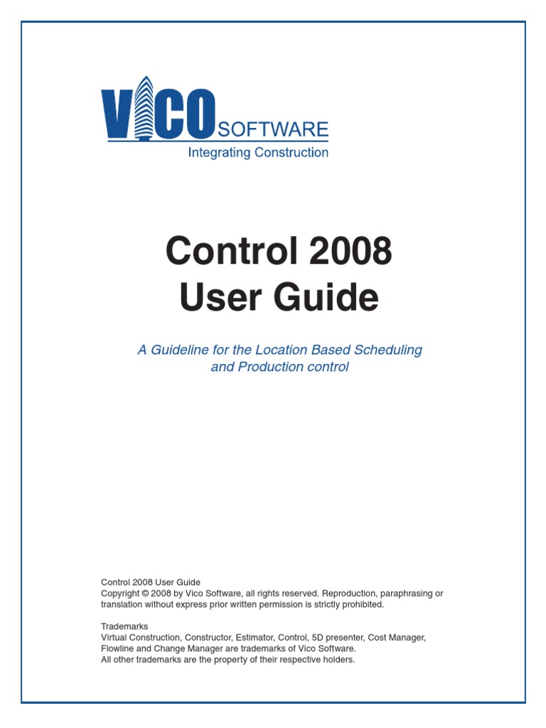 Vico Control User Guide PDF | PDF | Scheduling (Production Processes ...