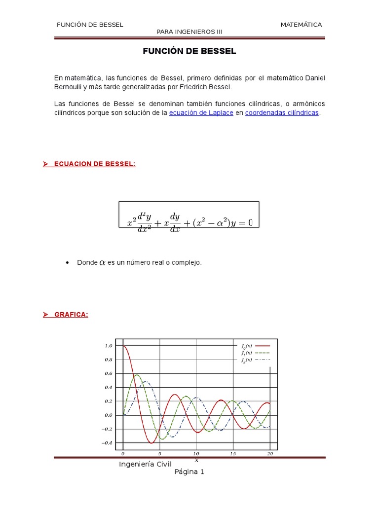 Función de Bessel | PDF | Olas | Funciones y mapeos