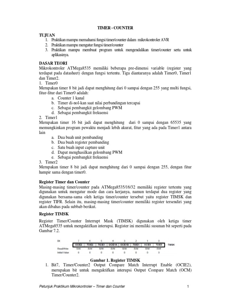 Modul2-Timer Counter AVR in Cvavr PDF | PDF