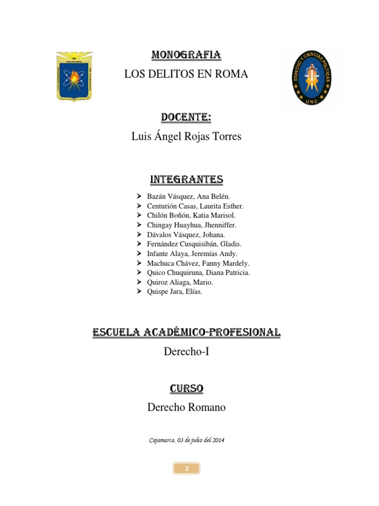 El Delito en Roma | PDF | Derecho penal | Delito
