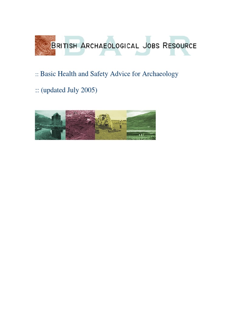 Basic Health and Safety Advice For Archaeology | PDF | Risk | Risk ...