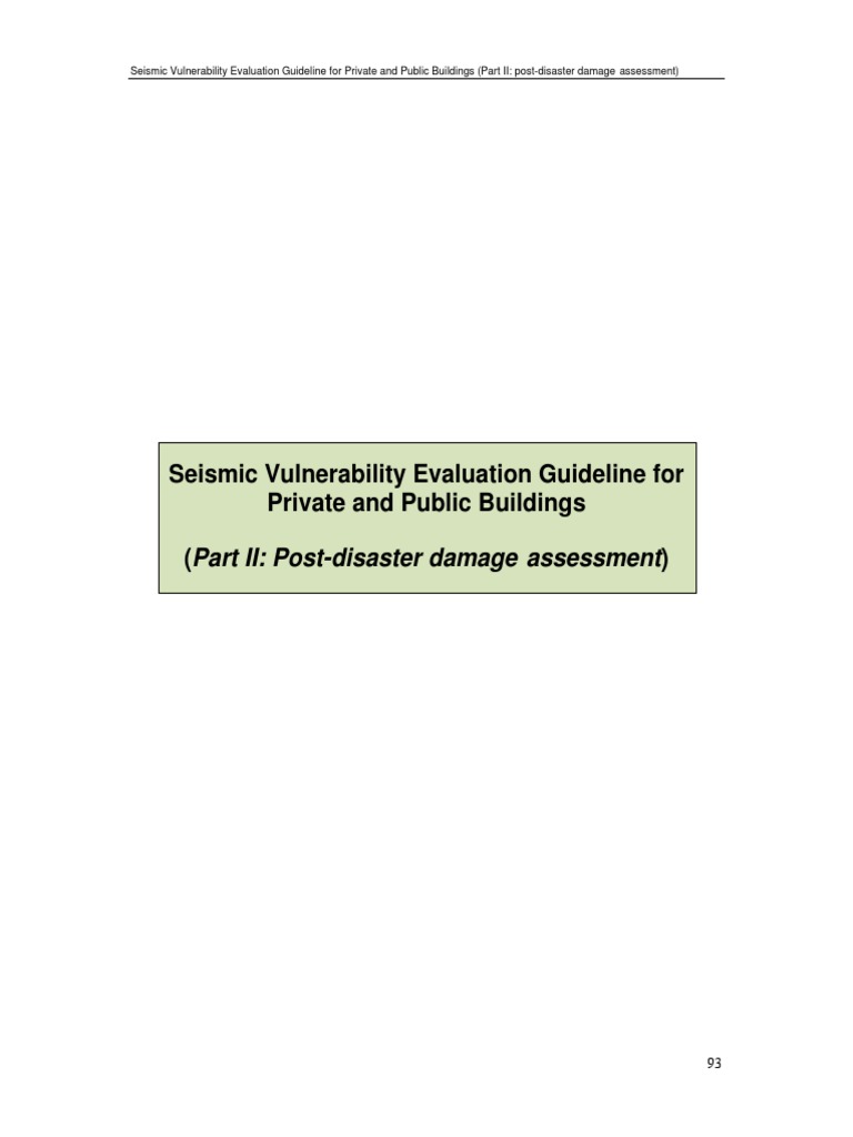 Post-Disaster Seismic Damage Assessment Guide | PDF | Evaluation ...