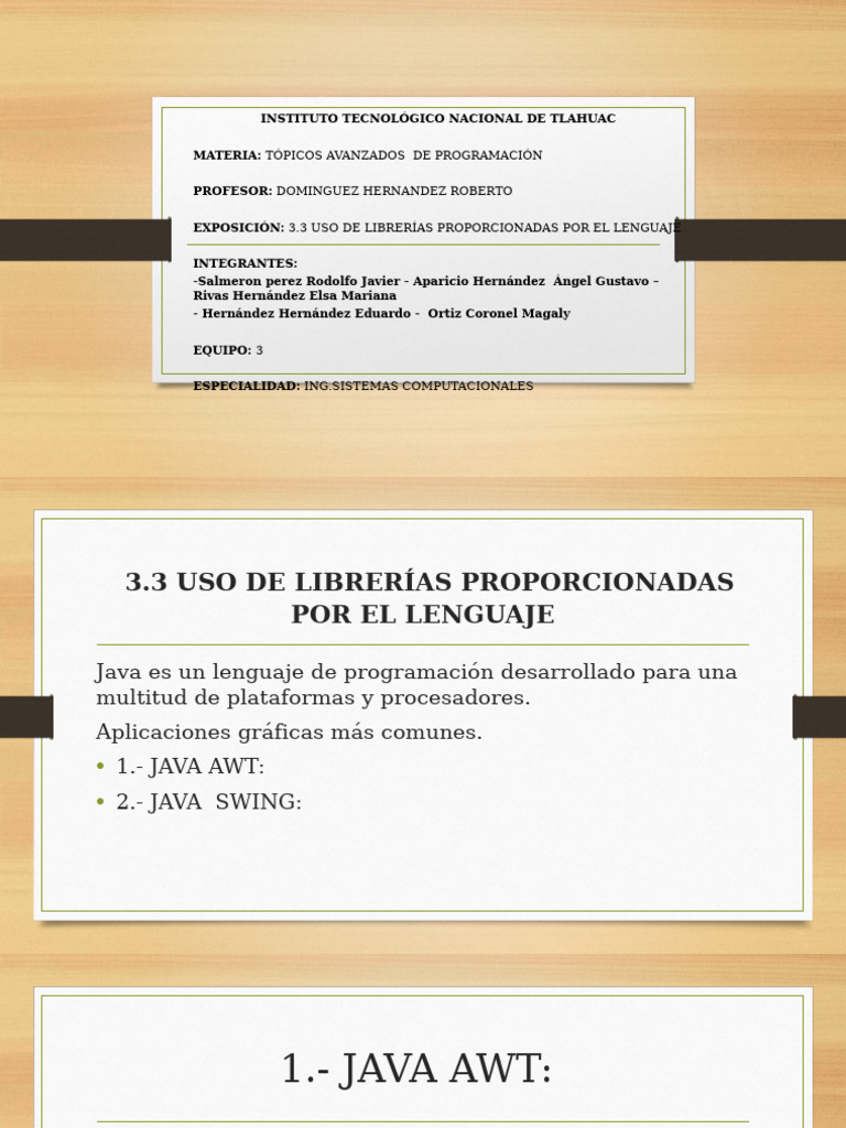Topicos Avanzados de Programacion Unidad 3.3 | PDF | Java (lenguaje de ...
