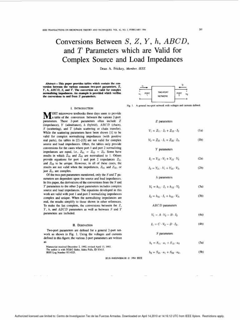 Parameters Conversion Table | Download Free PDF | Electronic ...