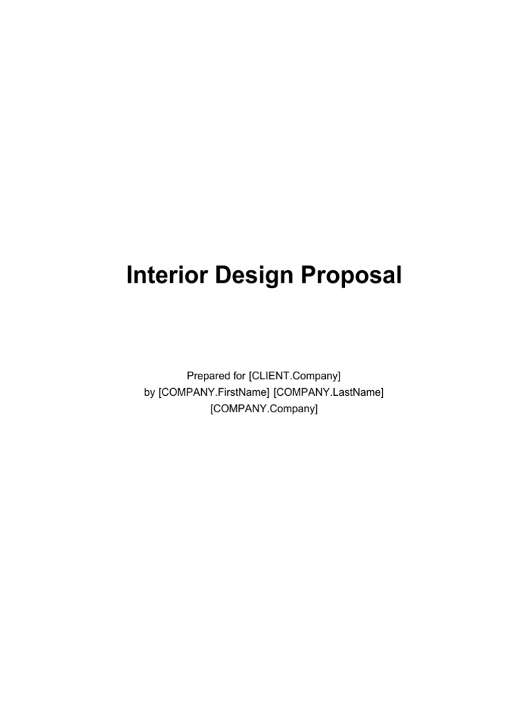Interior Design Proposal | PDF | Architect | Interior Design