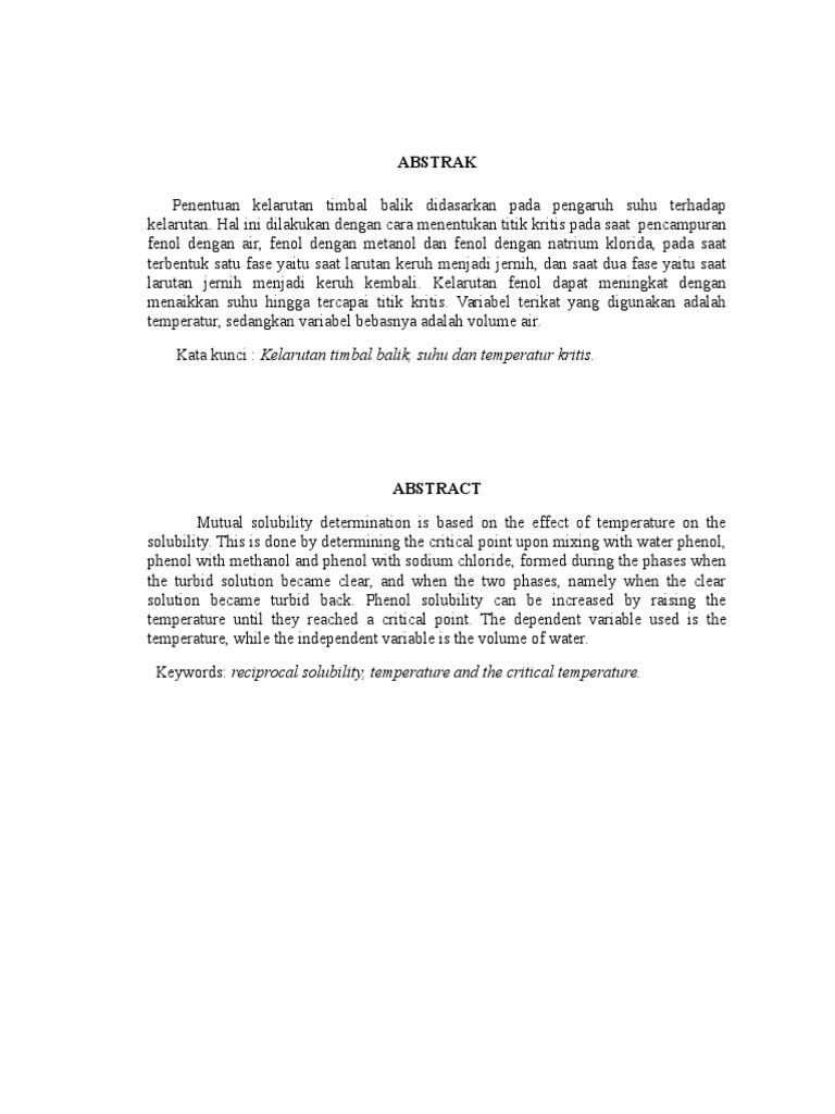 Kelarutan Timbal Balik | PDF