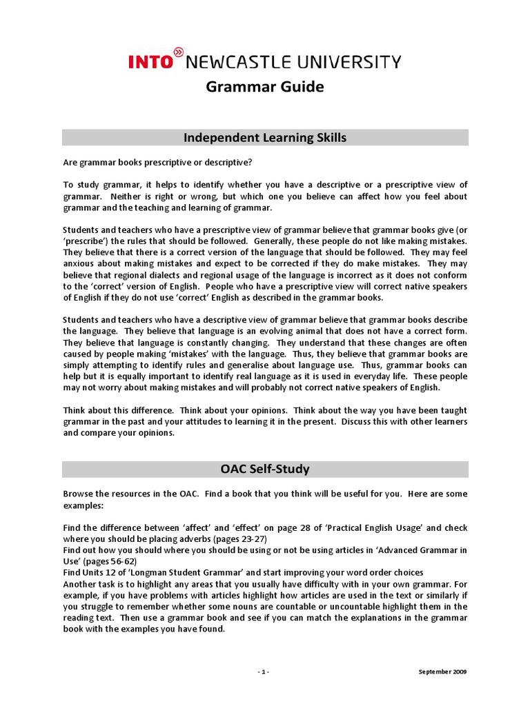 Grammar Guide | PDF | Grammar | English Language