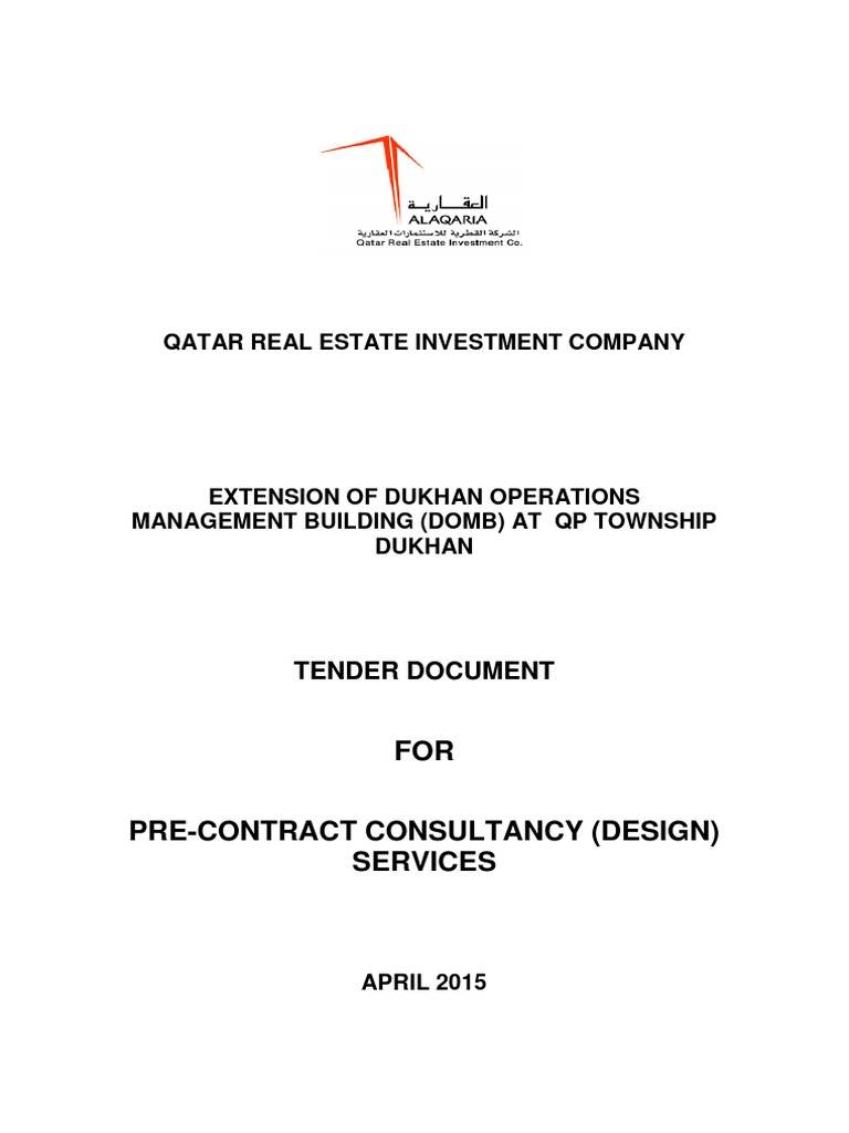Dukhan Operations Building Tender Document | PDF | Concrete ...